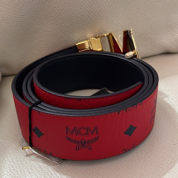MCM | Accessories | Sale Mcm Unisex Reversible Visetos Monogram Logo ...
